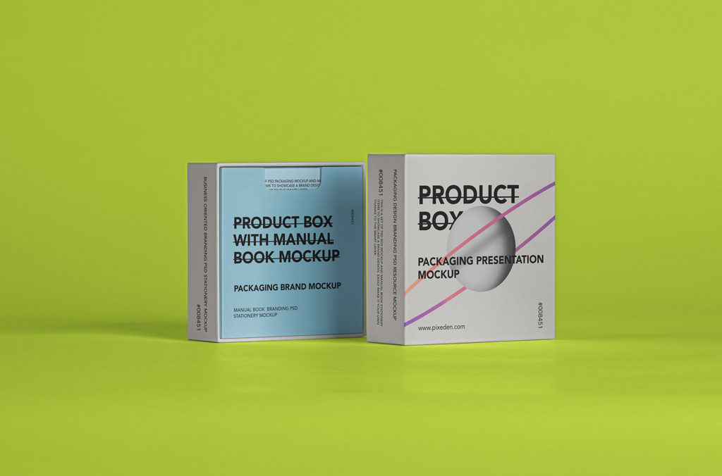 Square open Box with Lid Mockup - Mockup World