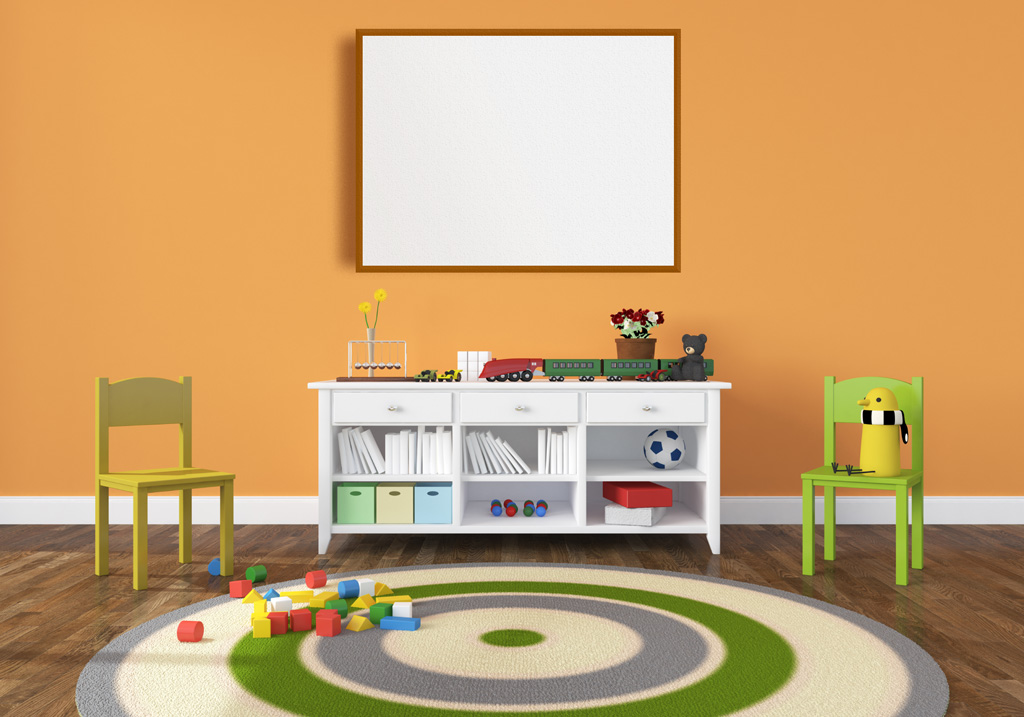 Children's Room Picture Frame Mockup - Mockup World