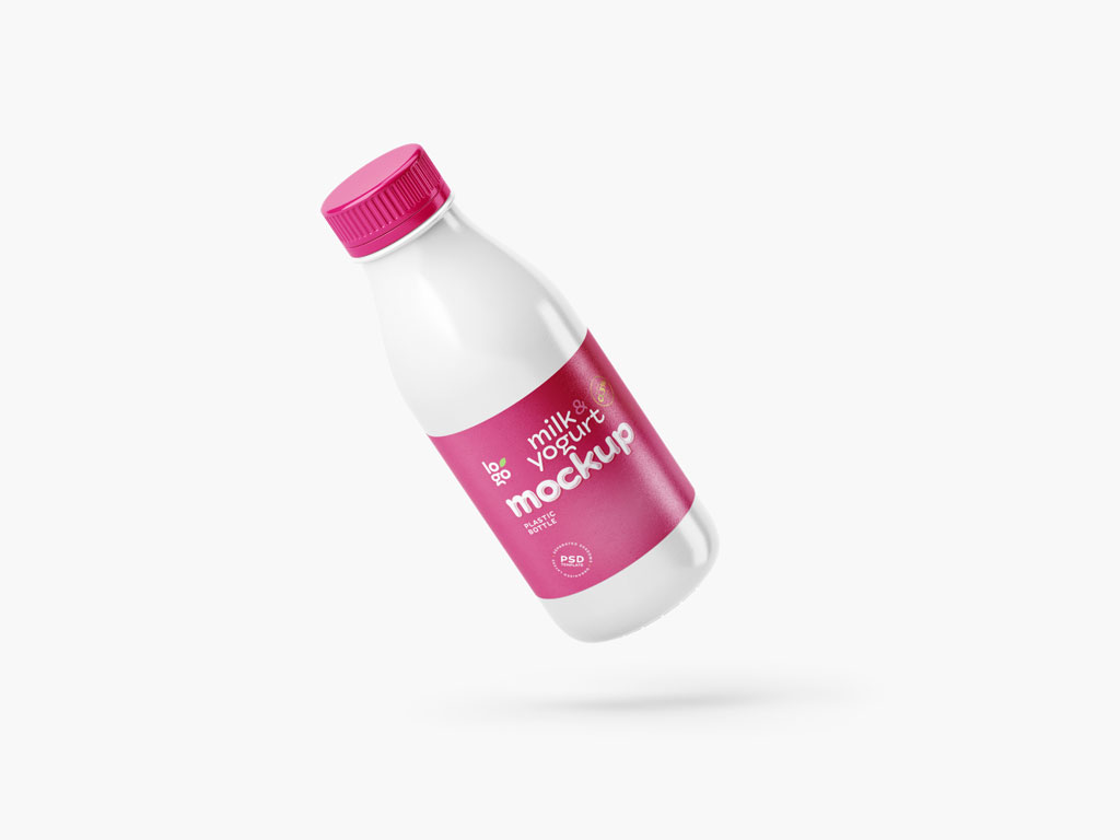 Yogurt Plastic Bottle Mockup - Mockup World