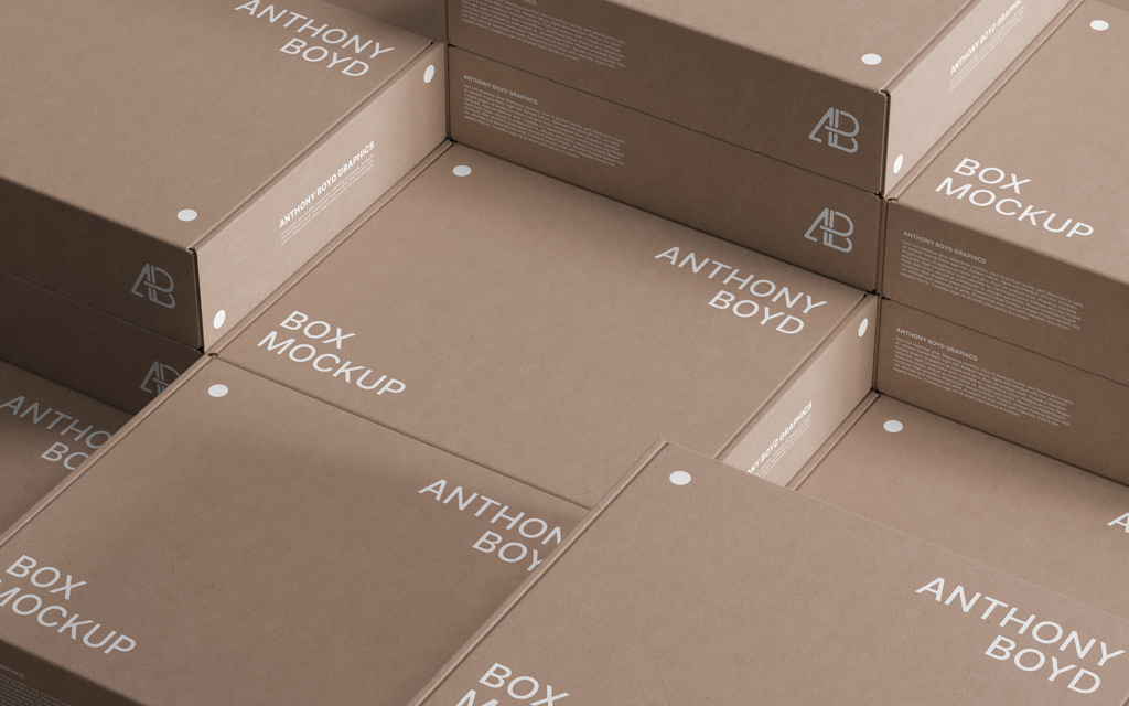 Stacked Flat Boxes Mockup Mockup World