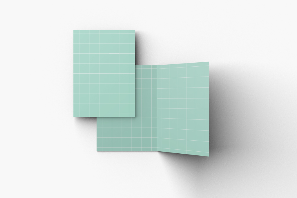 Open and closed bifold Flyer Mockup - Mockup World