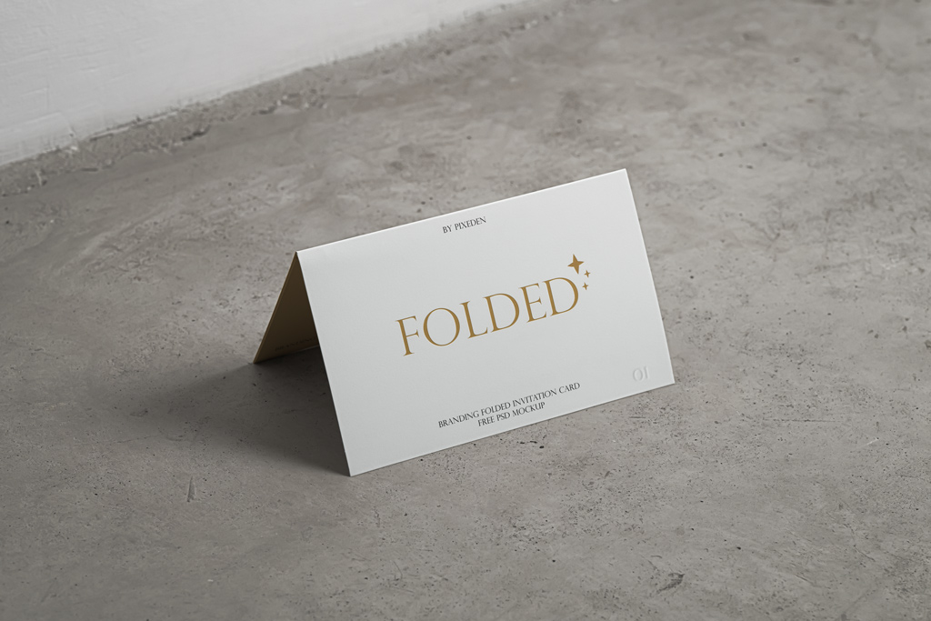 Folded Place Card Mockup - Mockup World