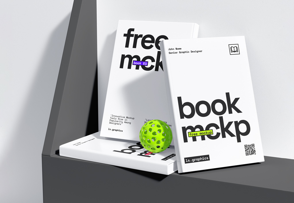 Three Books Mockup - Mockup World