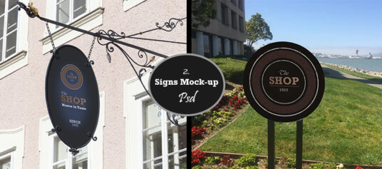 Two Shop Sign Mockups - Mockup World