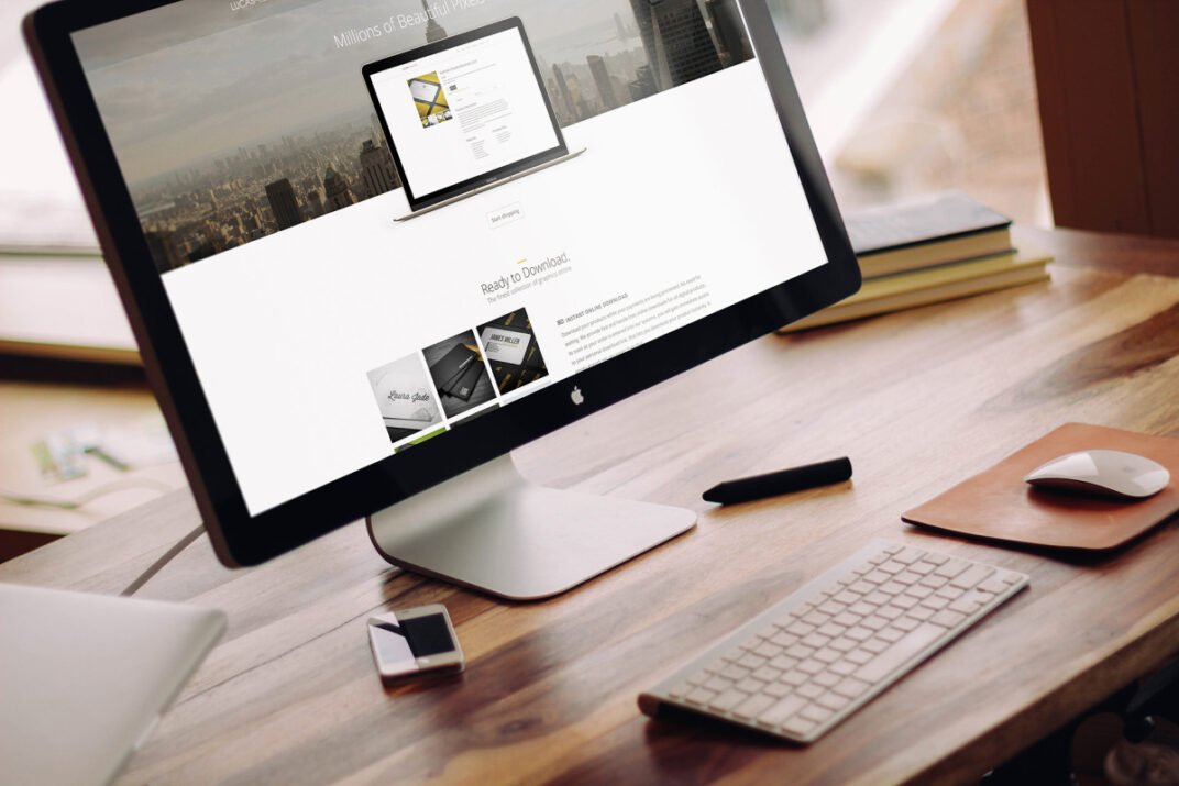 Apple iMac on Desk Mockup - Mockup World