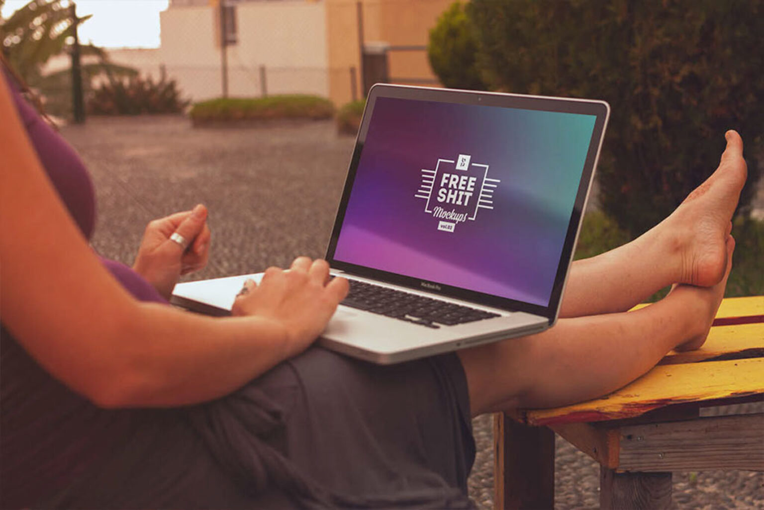 Summertime Outdoor MacBook and iPhone Mockup Bundle - Mockup World