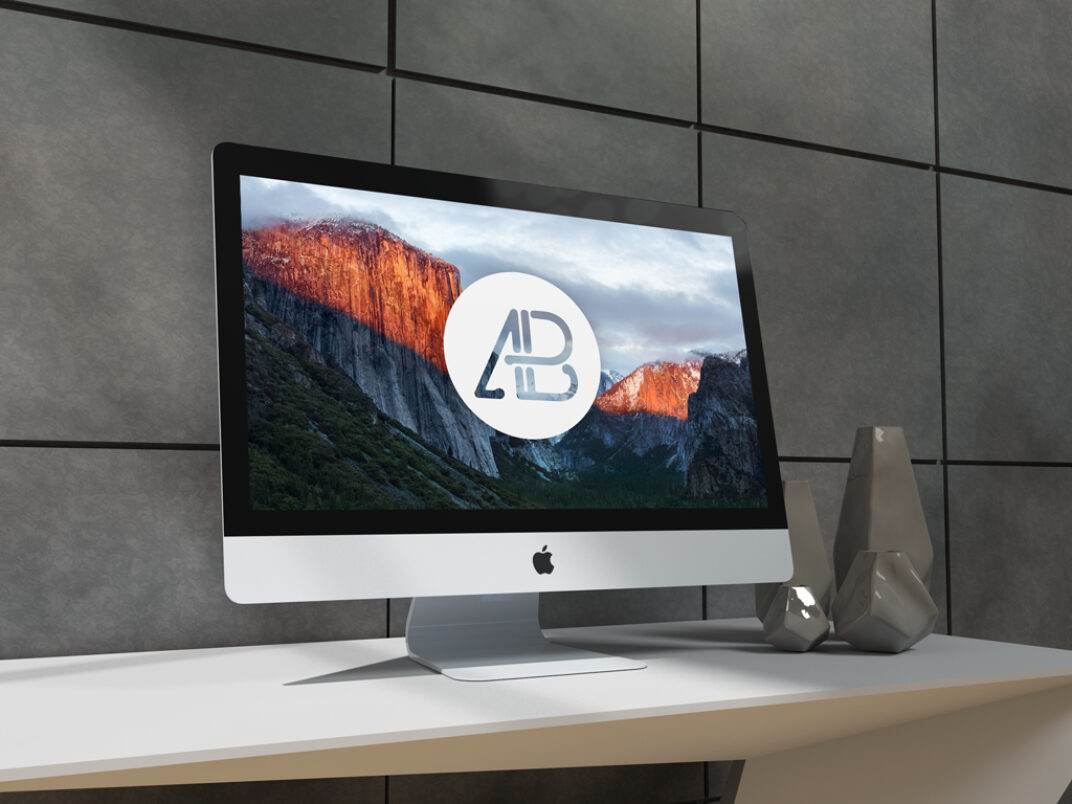 5K iMac in stylish Setting Mockup - Mockup World