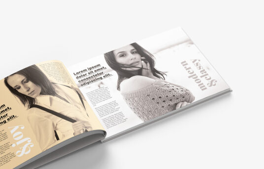 Horizontal Flip-Book Mockup Set - Mockup World