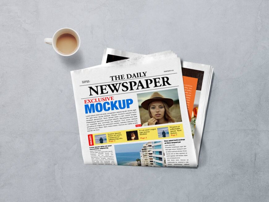 Newspaper Front Page Mockup - Mockup World