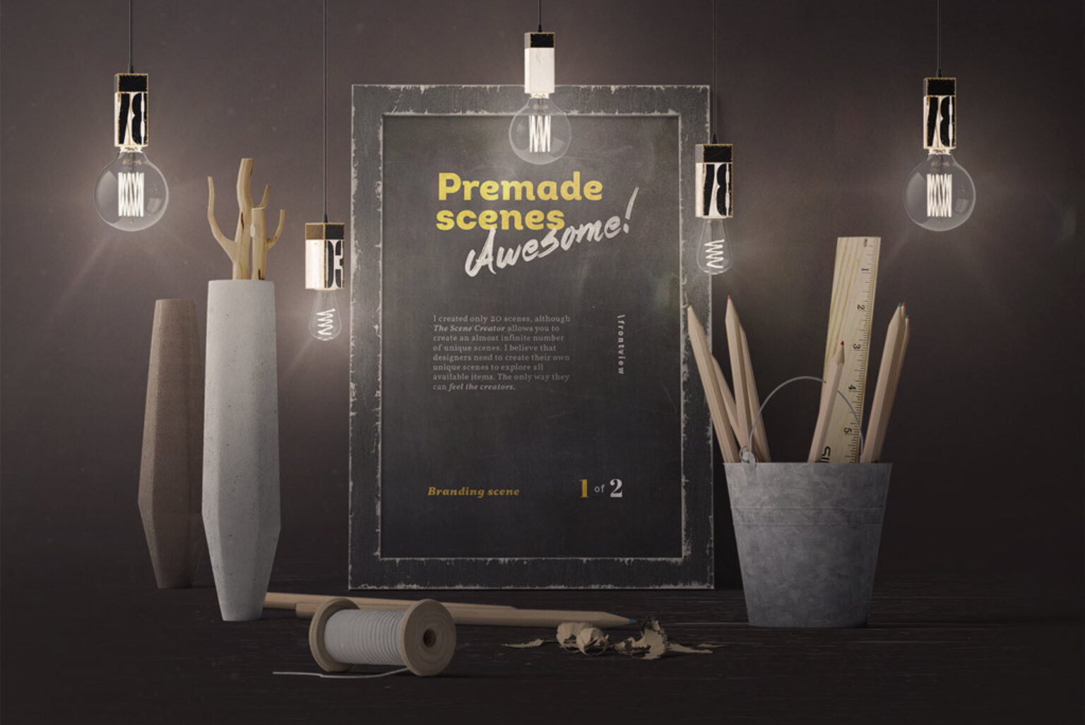 Vintage Photo Frame Scene Mockup - Mockup World