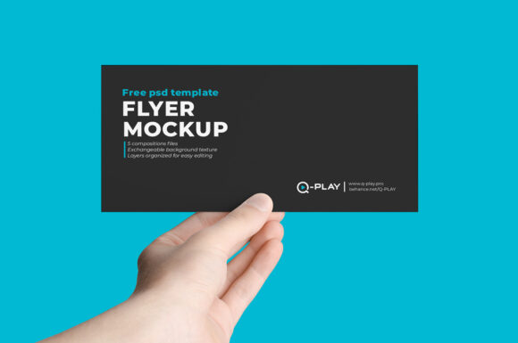 Hand holding Flyer Mockup Bundle - Mockup World