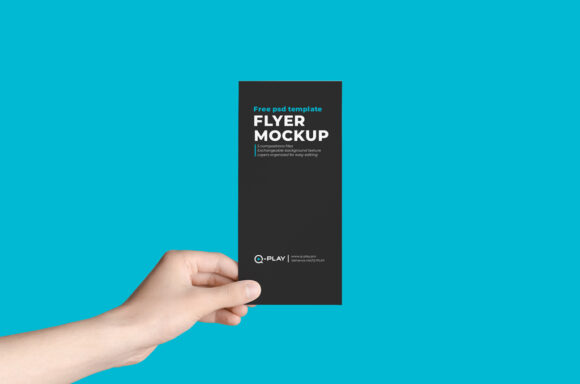 Hand holding Flyer Mockup Bundle - Mockup World