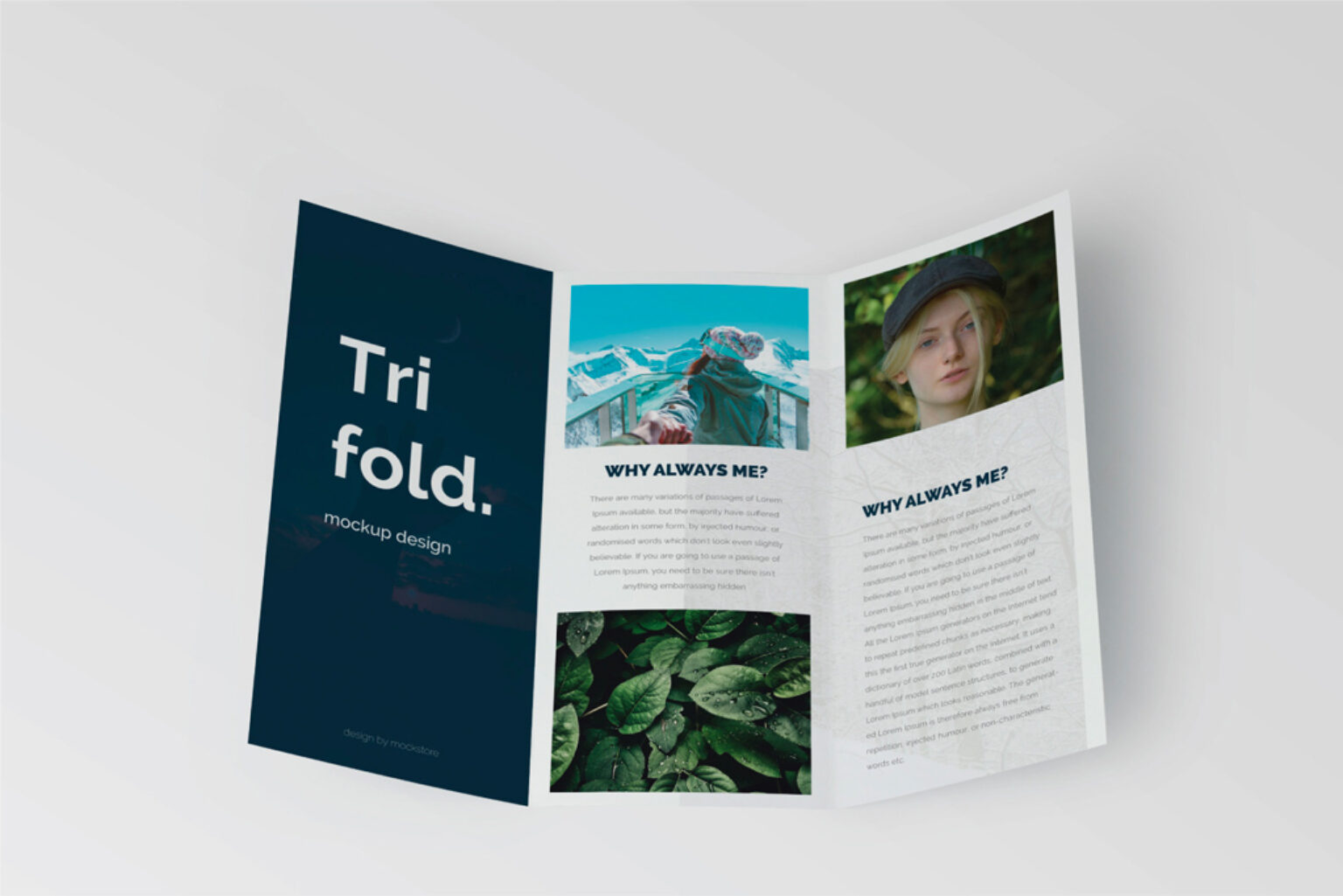 Open Trifold-Brochure Mockup - Mockup World