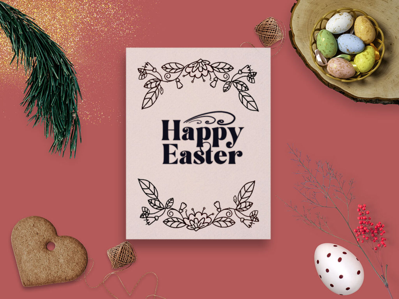 Easter Cards Mockup Scene Creator Set - Mockup World