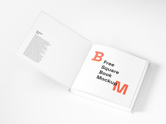 Open Square Book Mockup - Mockup World