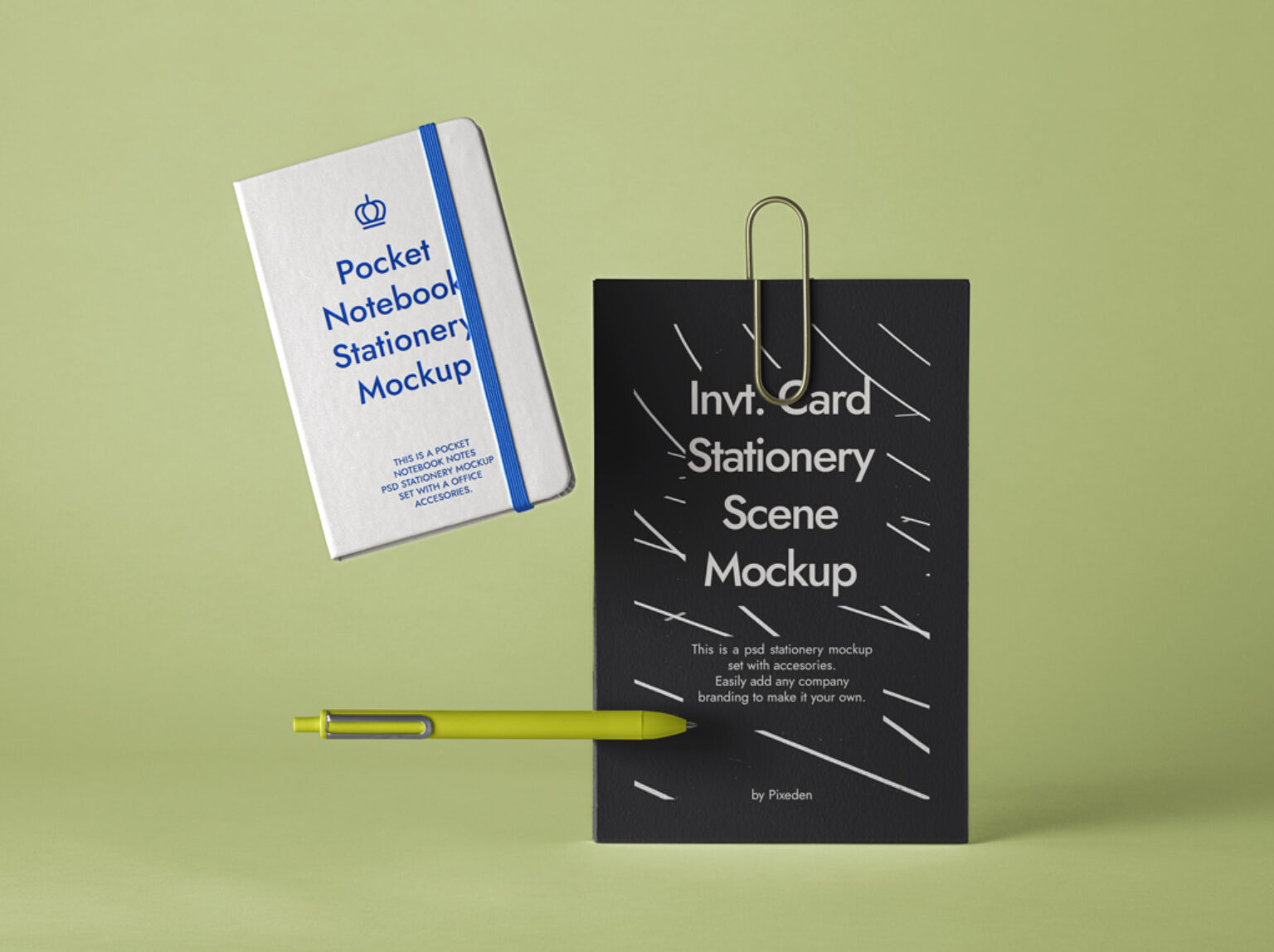 Invitation Card and Notebook Mockup - Mockup World