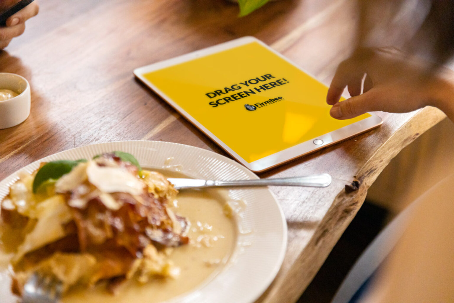 iPad on Dinner Table Mockup - Mockup World
