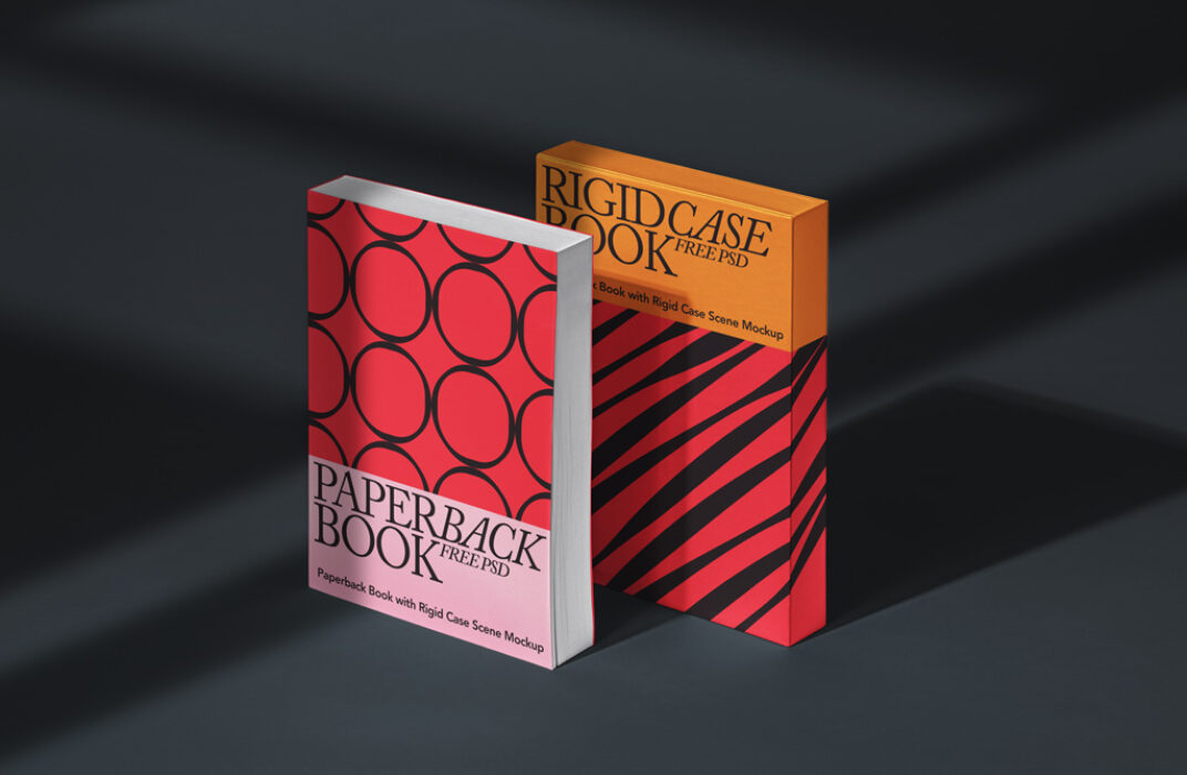 Cardboard Book Case Mockup - Mockup World