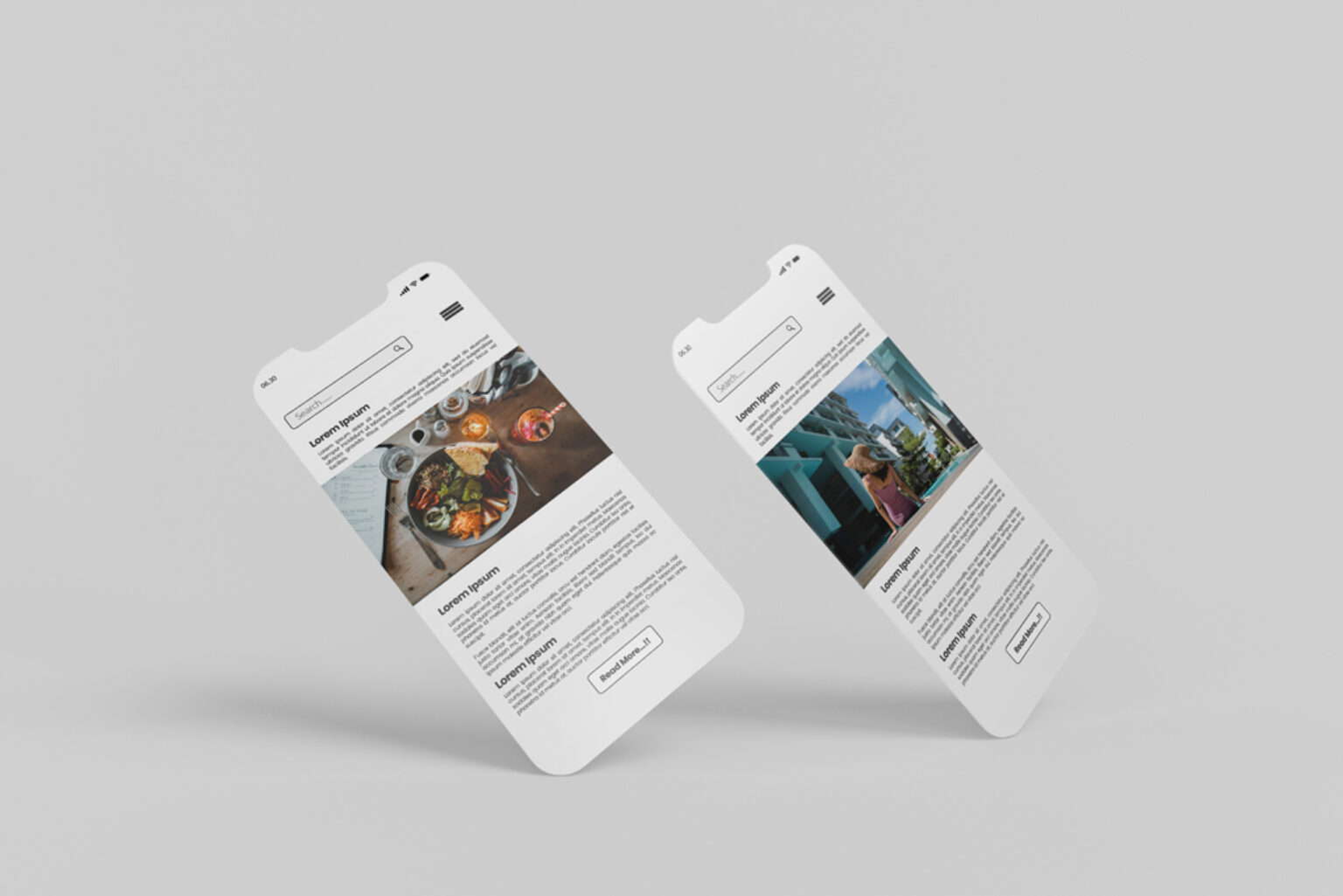 Floating iPhone Screens Mockup - Mockup World