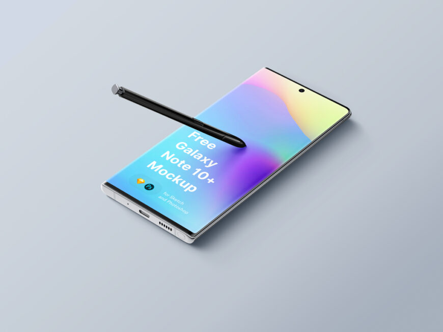 Samsung Galaxy Note 10+ (Clay Style Set) Mockup - Mockup World