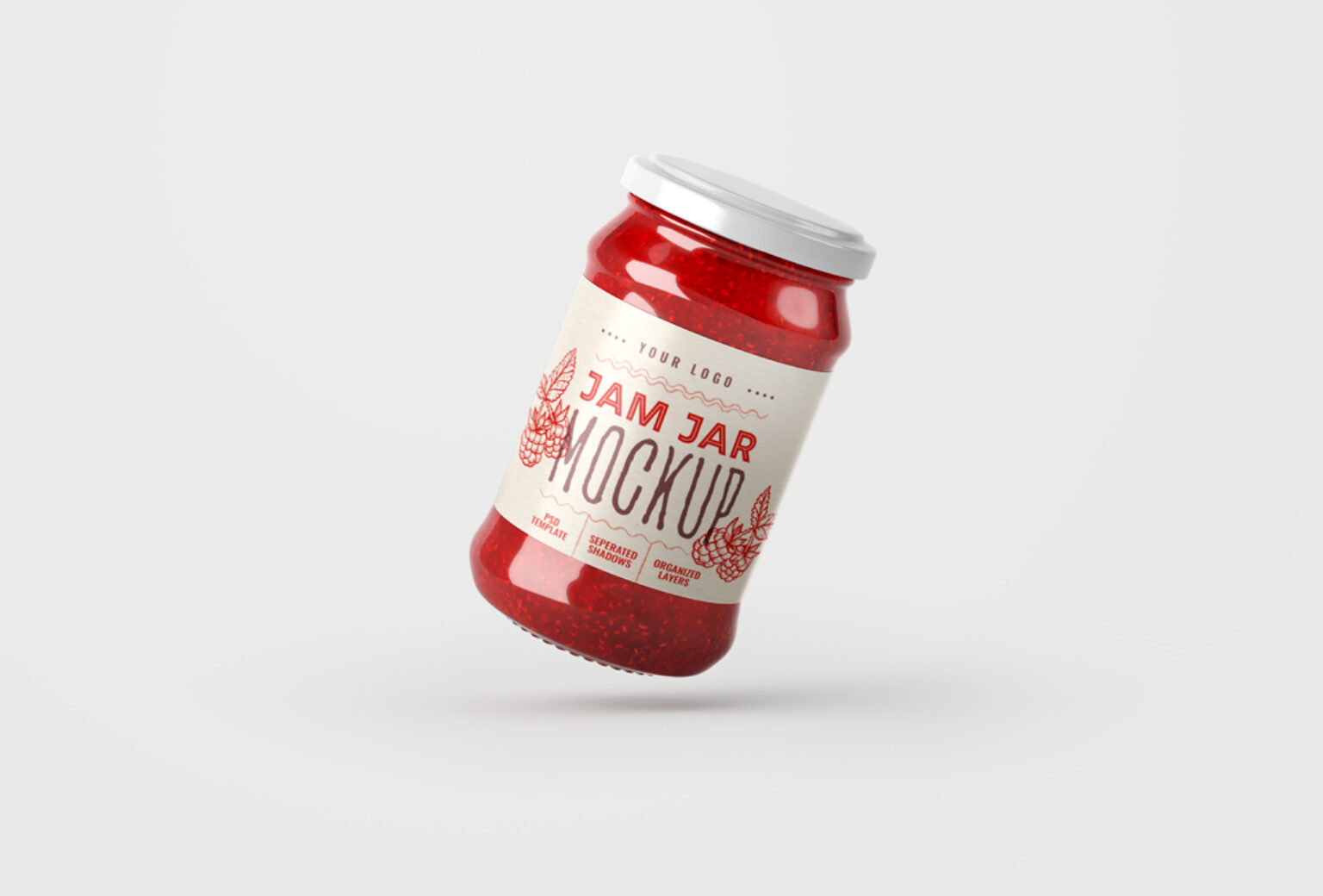 Floating Jam Jar Mockup - Mockup World