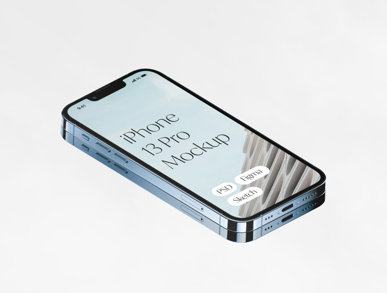 Sierra Blue iPhone 13 Pro Mockup - Mockup World