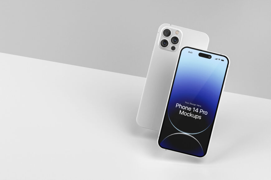 iPhone 14 Pro (front & back) Mockup - Mockup World
