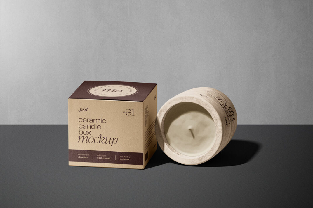 Candle and Box Mockup - Mockup World