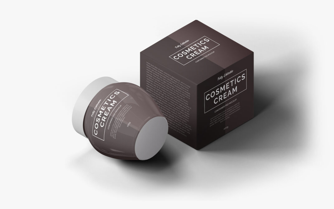 Cosmetic Cream Jar and Box Mockup - Mockup World