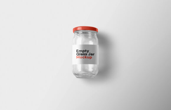 Empty Glass Jar with Label Mockup - Mockup World