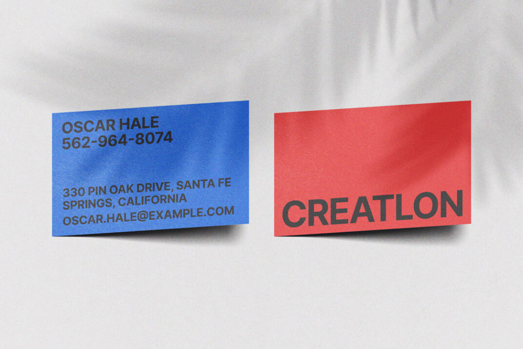 Two horizontal Business Cards Mockup - Mockup World