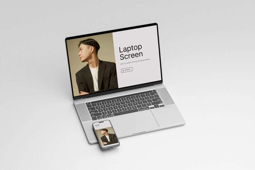 MacBook Pro with iPhone Mockup - Mockup World