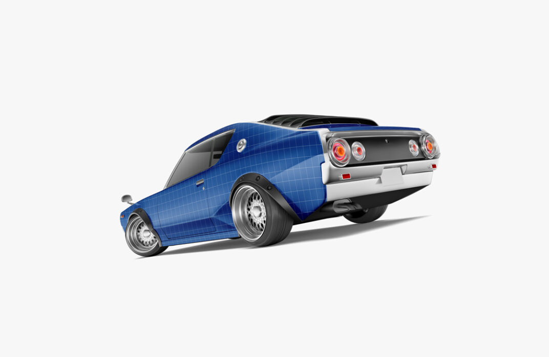 Retro Sports Car (Side View) Mockup - Mockup World