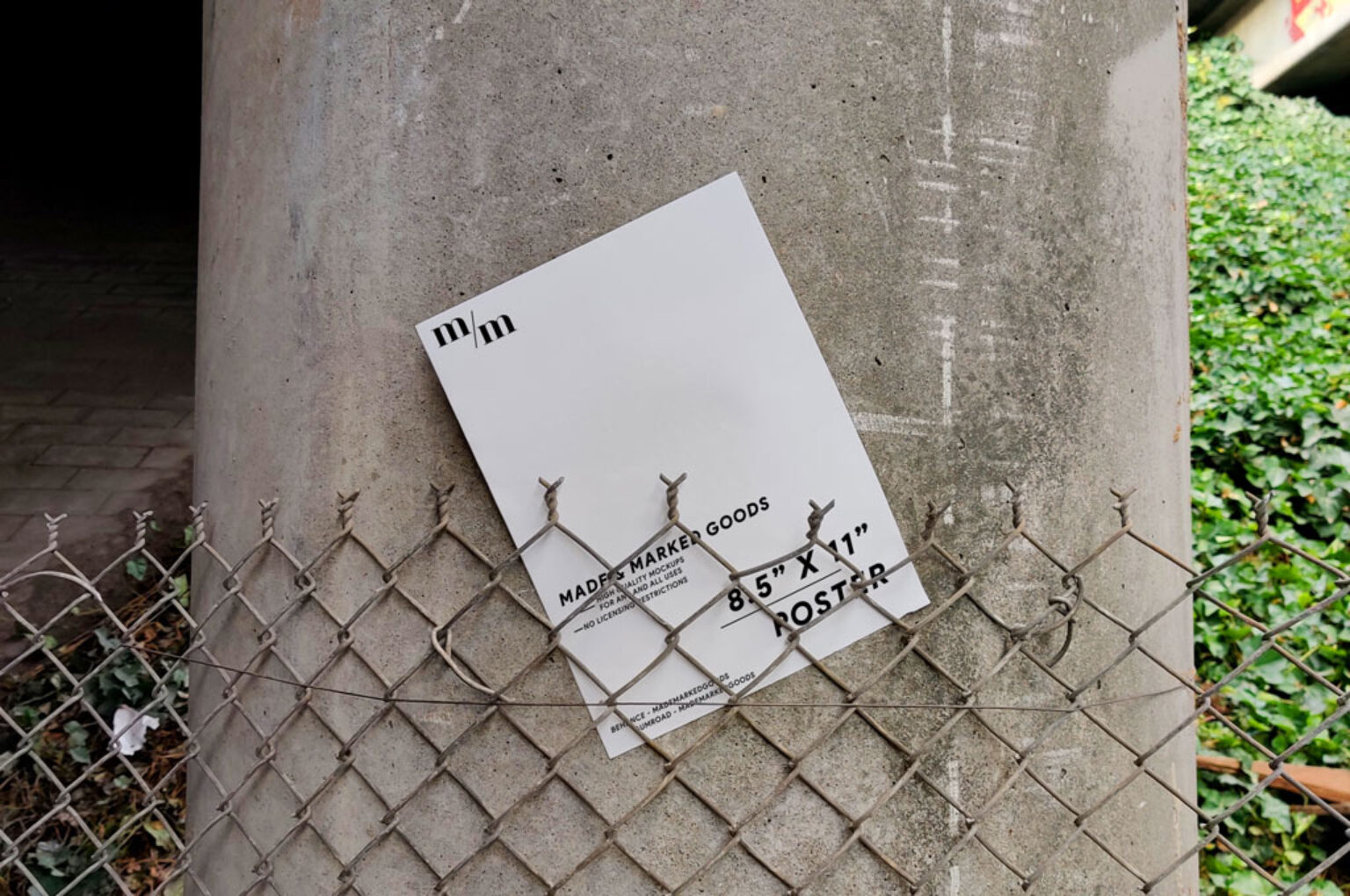 Urban Poster on Concrete Pillar Mockup - Mockup World
