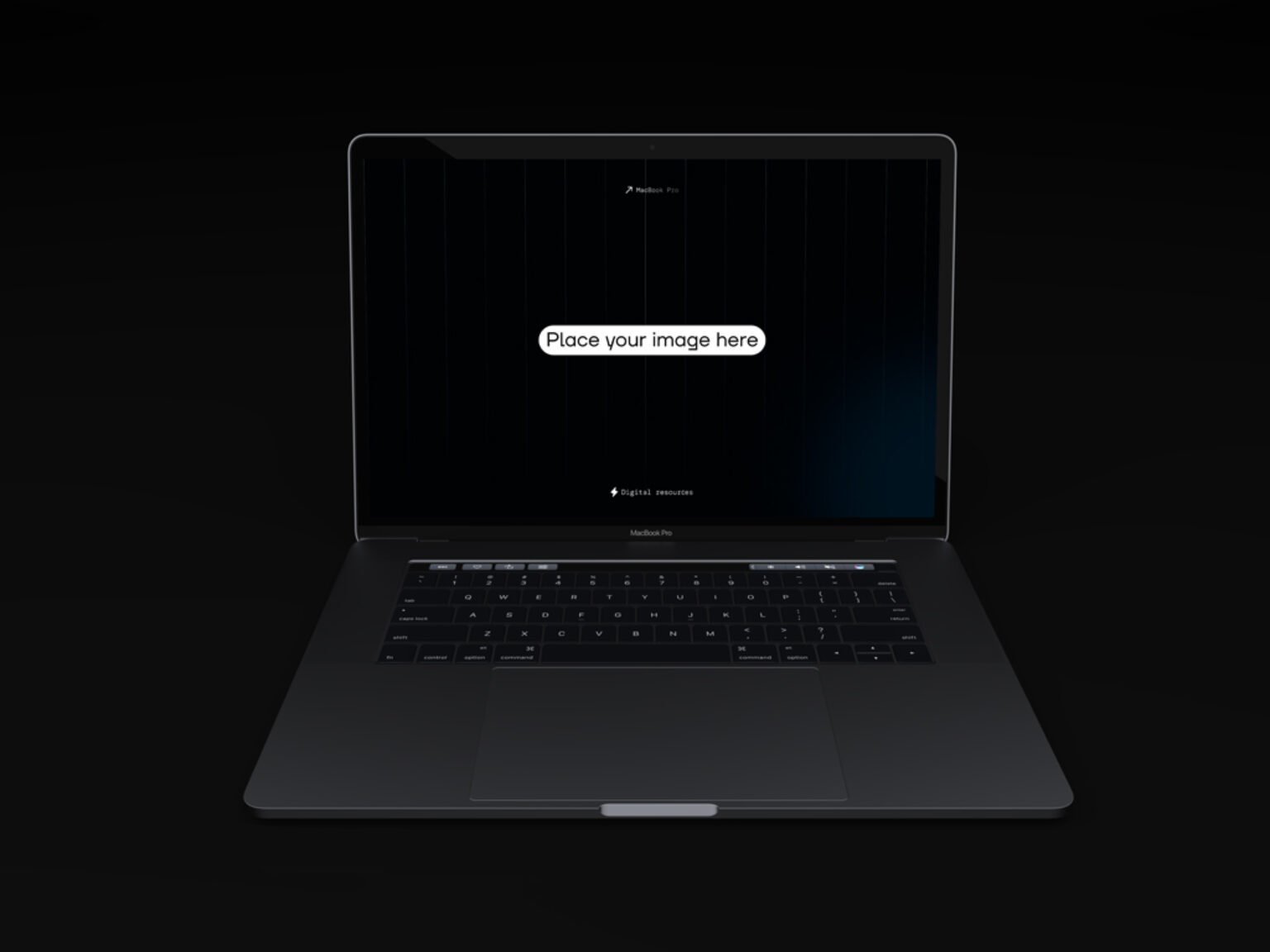 Dark MacBook Pro (Front View) Mockup - Mockup World