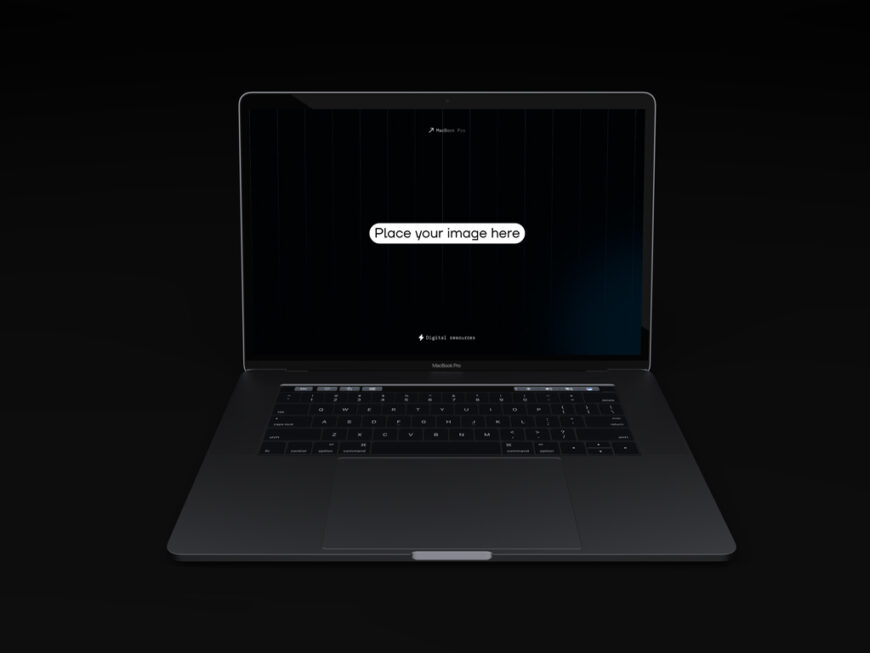 Dark MacBook Pro (Front View) Mockup - Mockup World