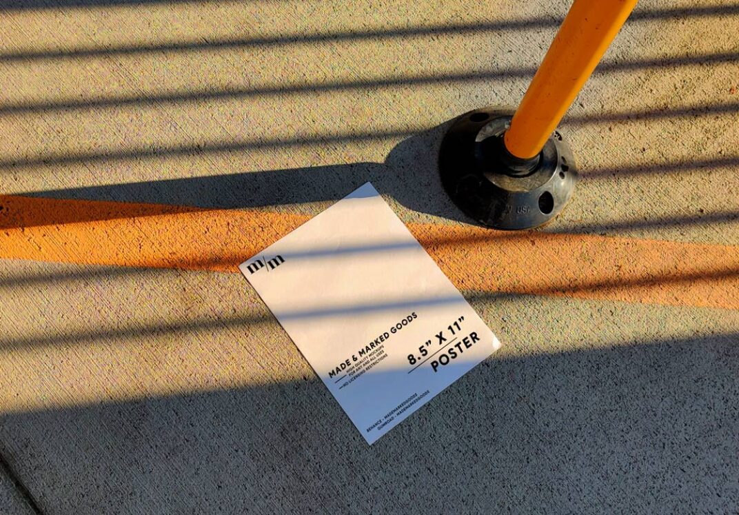Flyer with Sunset Shadows Mockup - Mockup World