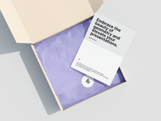 Open Gift Box with Card Mockup - Mockup World