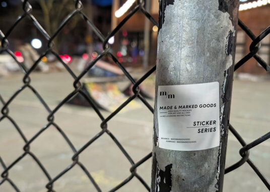 Square Sticker on Lamppost Mockup - Mockup World