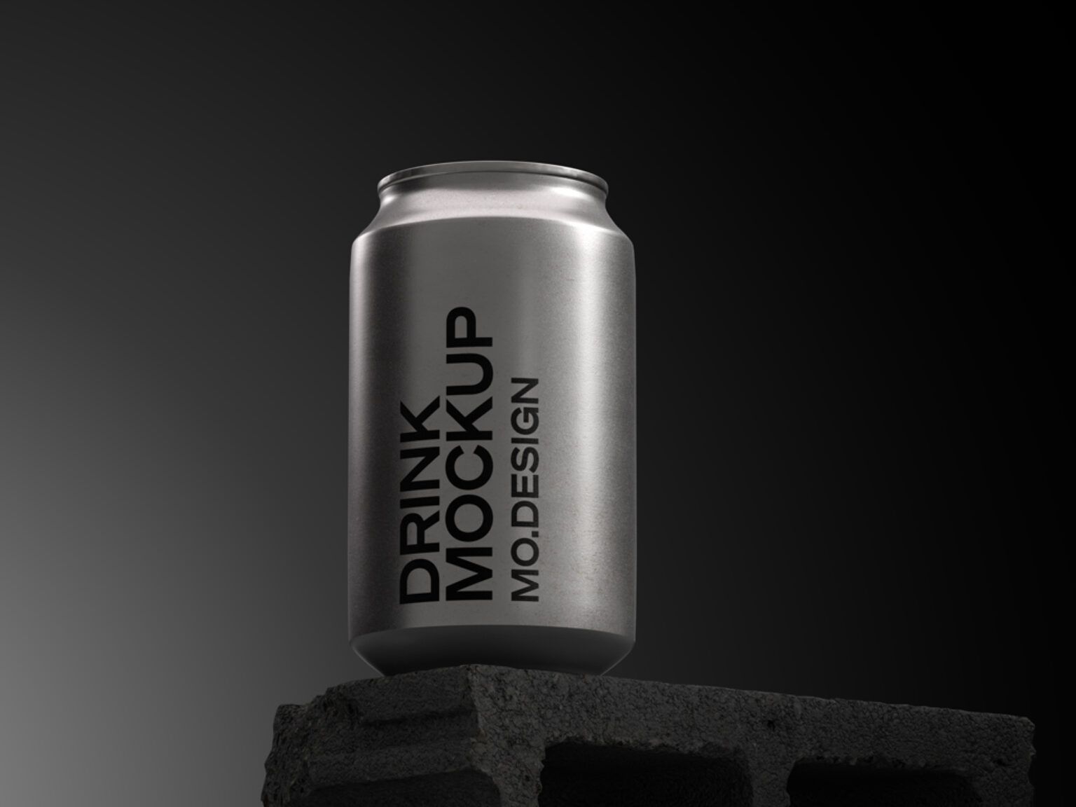 Dark Aluminum Can Mockup - Mockup World