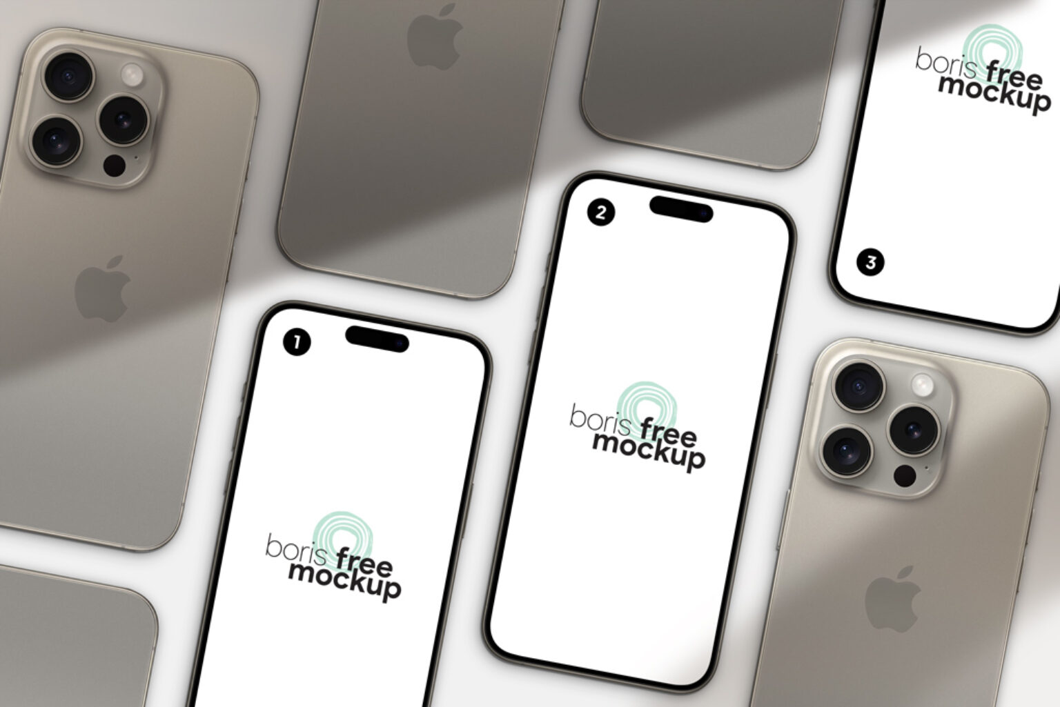 Grid of iPhones Mockup - Mockup World