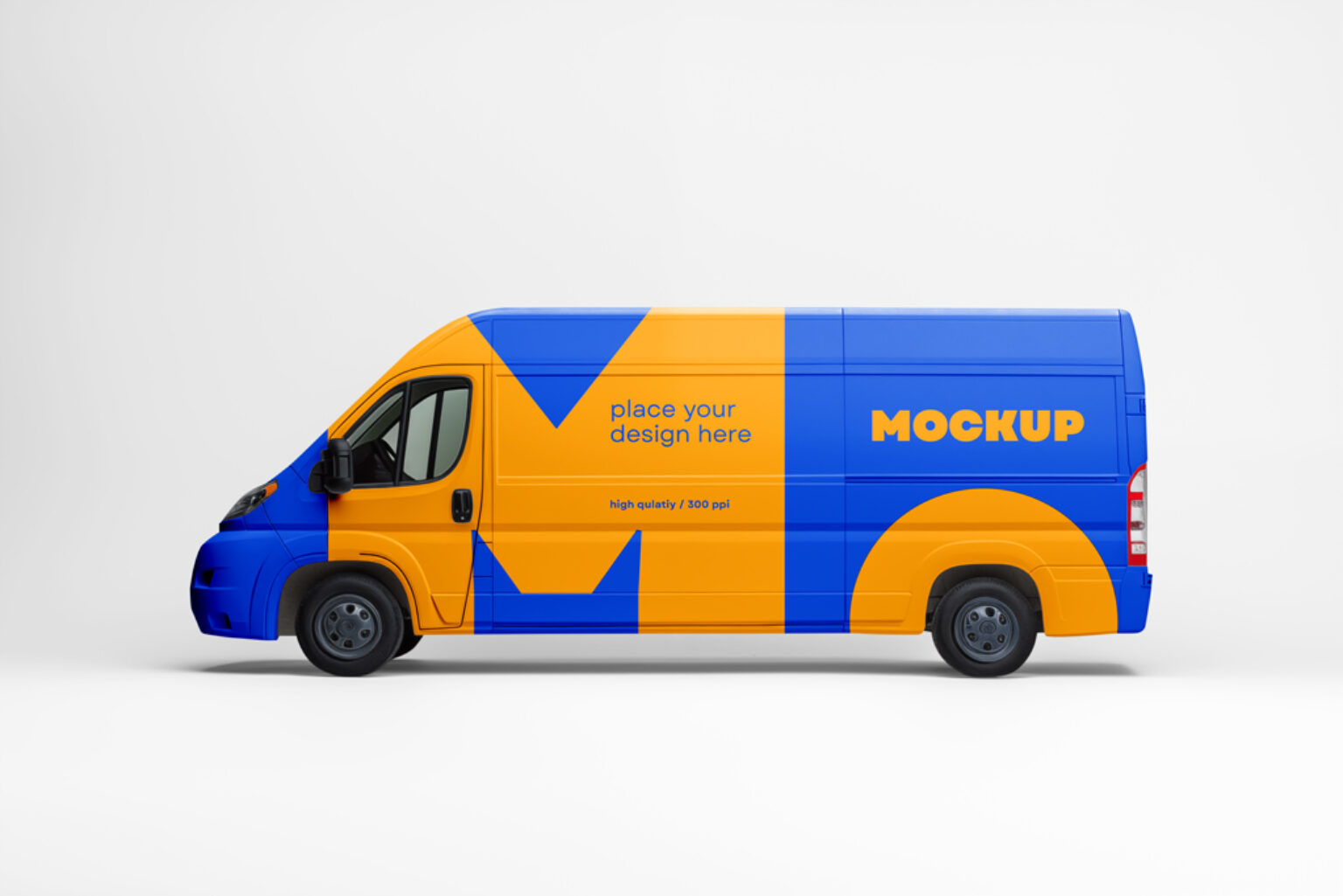 Van with Vehicle Wrap Mockup - Mockup World