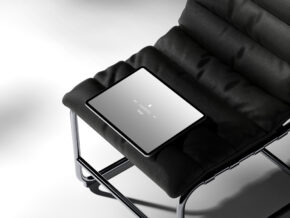 iPad Pro on Lounge Chair Mockup - Mockup World