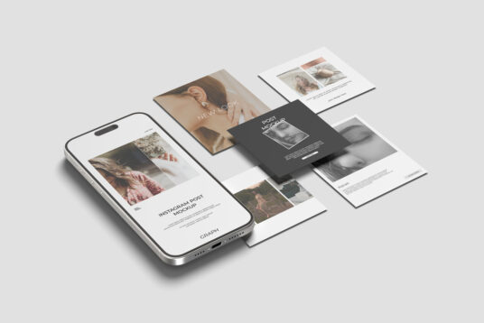 Instagram Posts with iPhone Pro Mockup - Mockup World