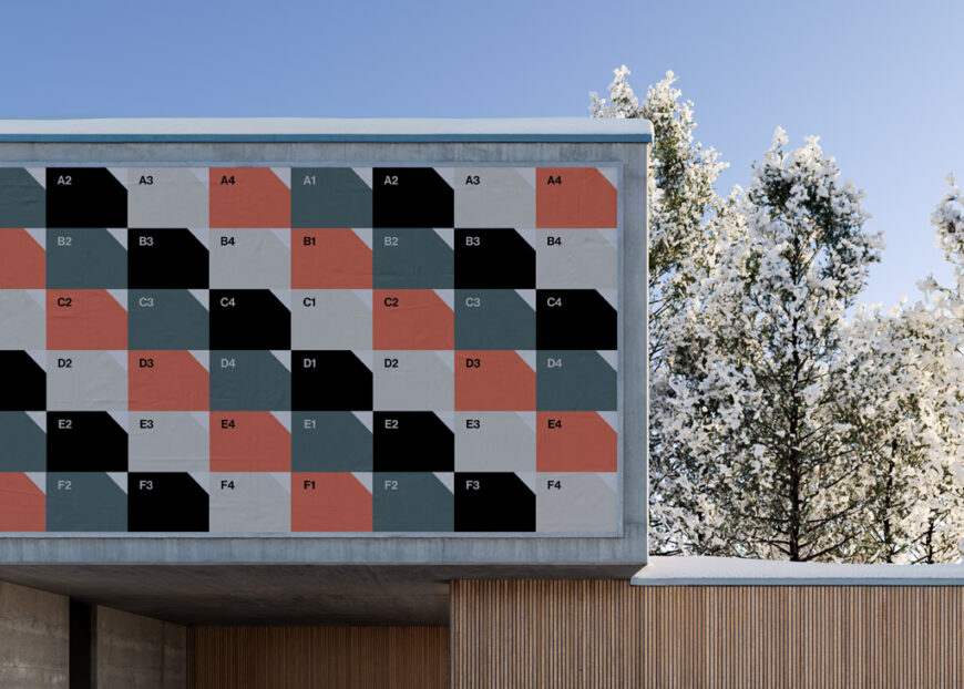 Billboard in Winter Mockup - Mockup World