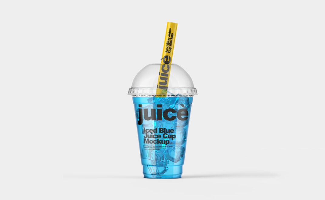 Ice Tea Plastic Cup with Straw Mockup Bundle - Mockup World