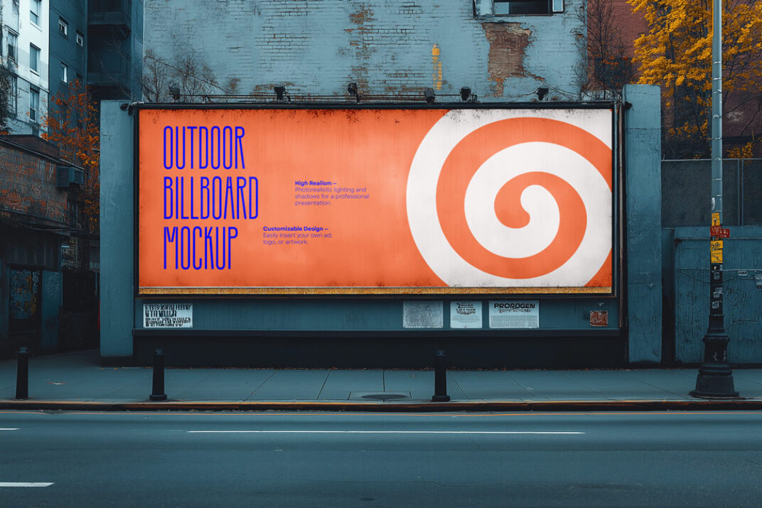 Urban horizontal Billboard Mockup - Mockup World