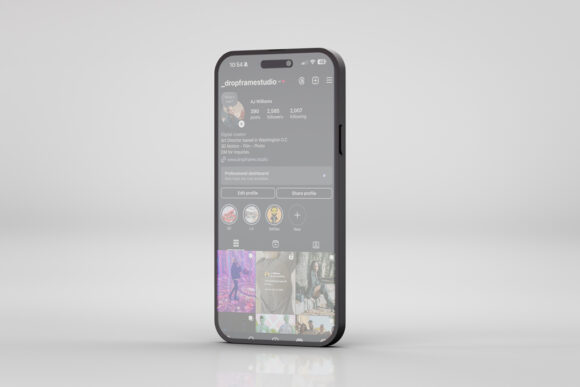 iPhone on reflective Surface Mockup - Mockup World