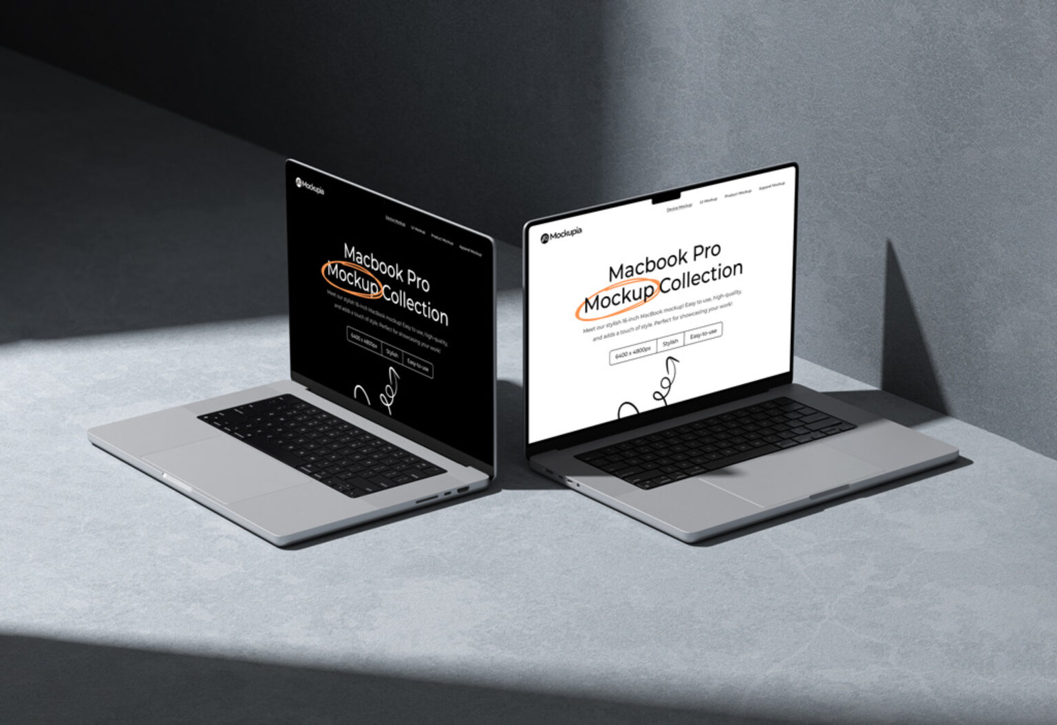 Two MacBooks Pro Mockup - Mockup World