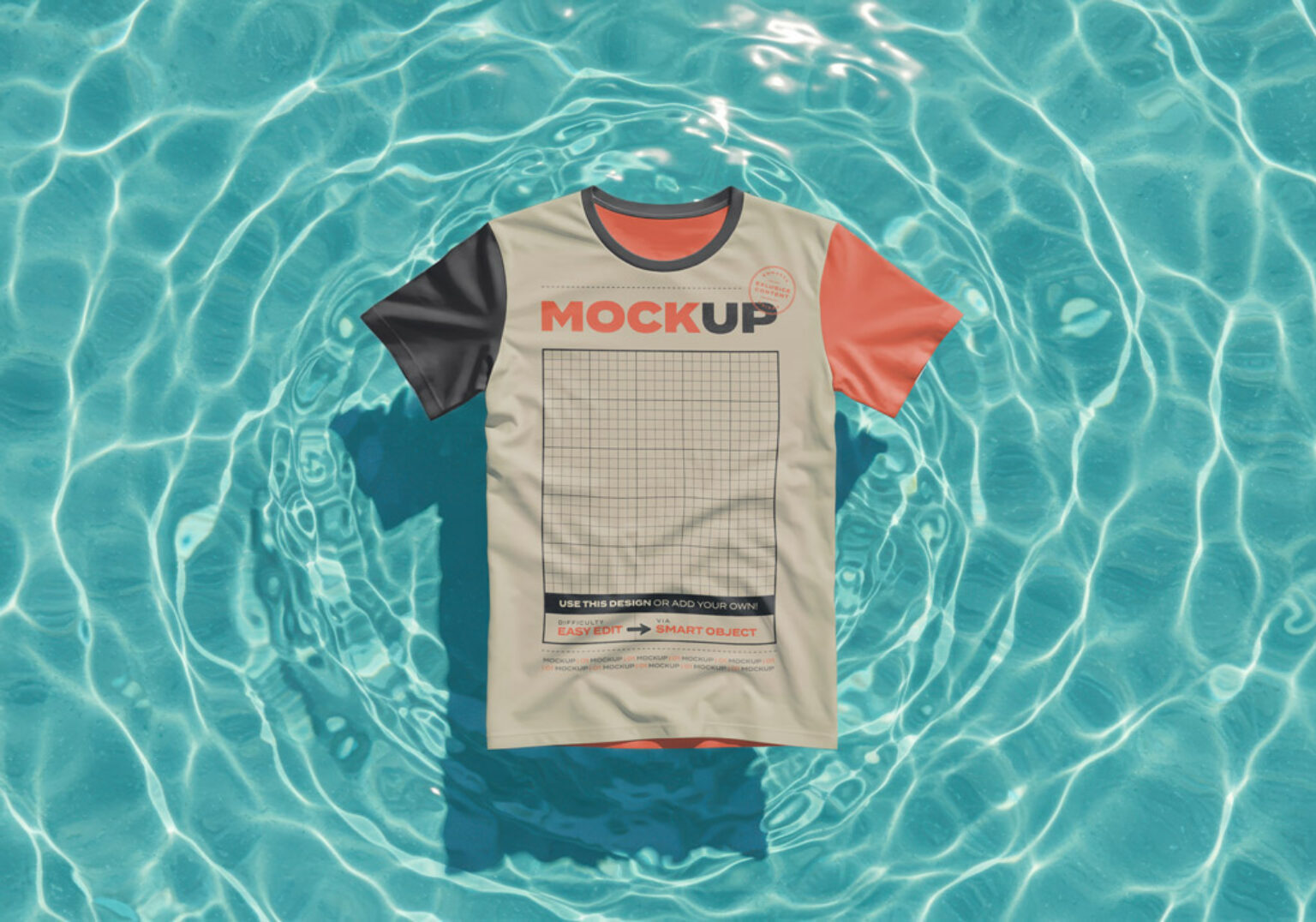 T-Shirt swimming on Water Mockup - Mockup World